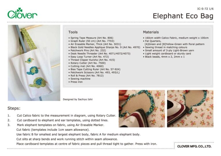 Elephant Eco Bag - Sewing / Patchwork - Projects - CLOVER