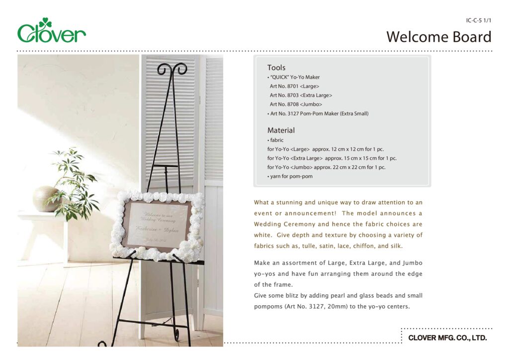 Welcome Board – Home