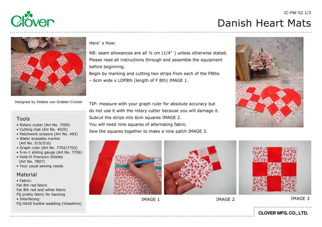 Danish Heart Mat - Sewing / Patchwork - Projects - CLOVER