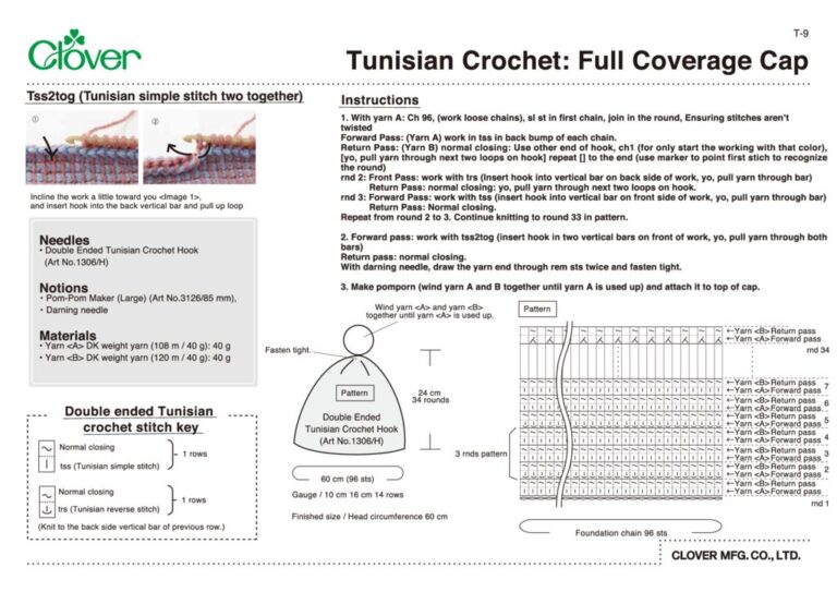 Tunisian Crochet: Full Coverage Cap – Startseite
